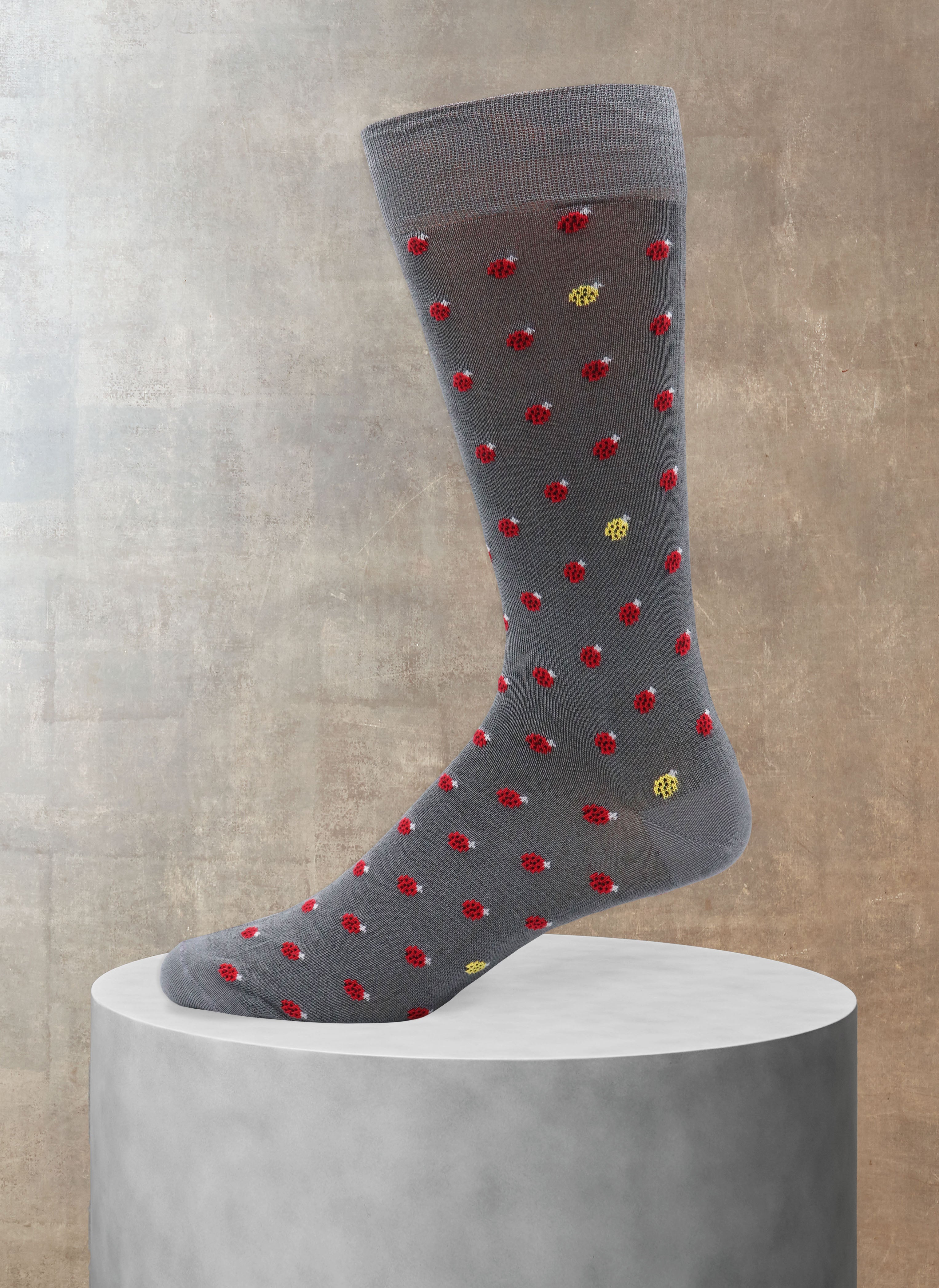 Ladybugs Sock in Charcoal – Lorenzo Uomo