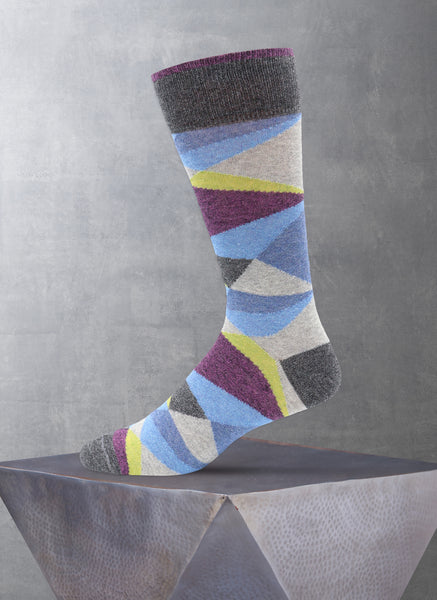 Geometric Angles Sock in Black – Lorenzo Uomo