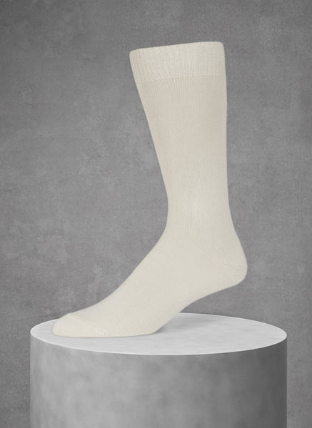 Egyptian Cotton Sock in White – Lorenzo Uomo