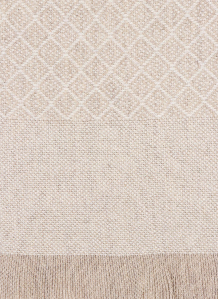 100% Cashmere Prato Throw with Fringe in Beige – Lorenzo Uomo