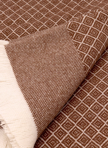 100% Cashmere Prato Throw with Fringe in Mocha – Lorenzo Uomo