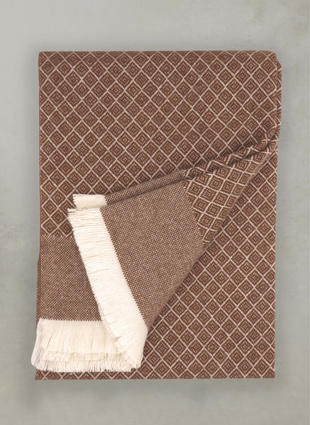 100% Cashmere Prato Throw with Fringe in Mocha – Lorenzo Uomo