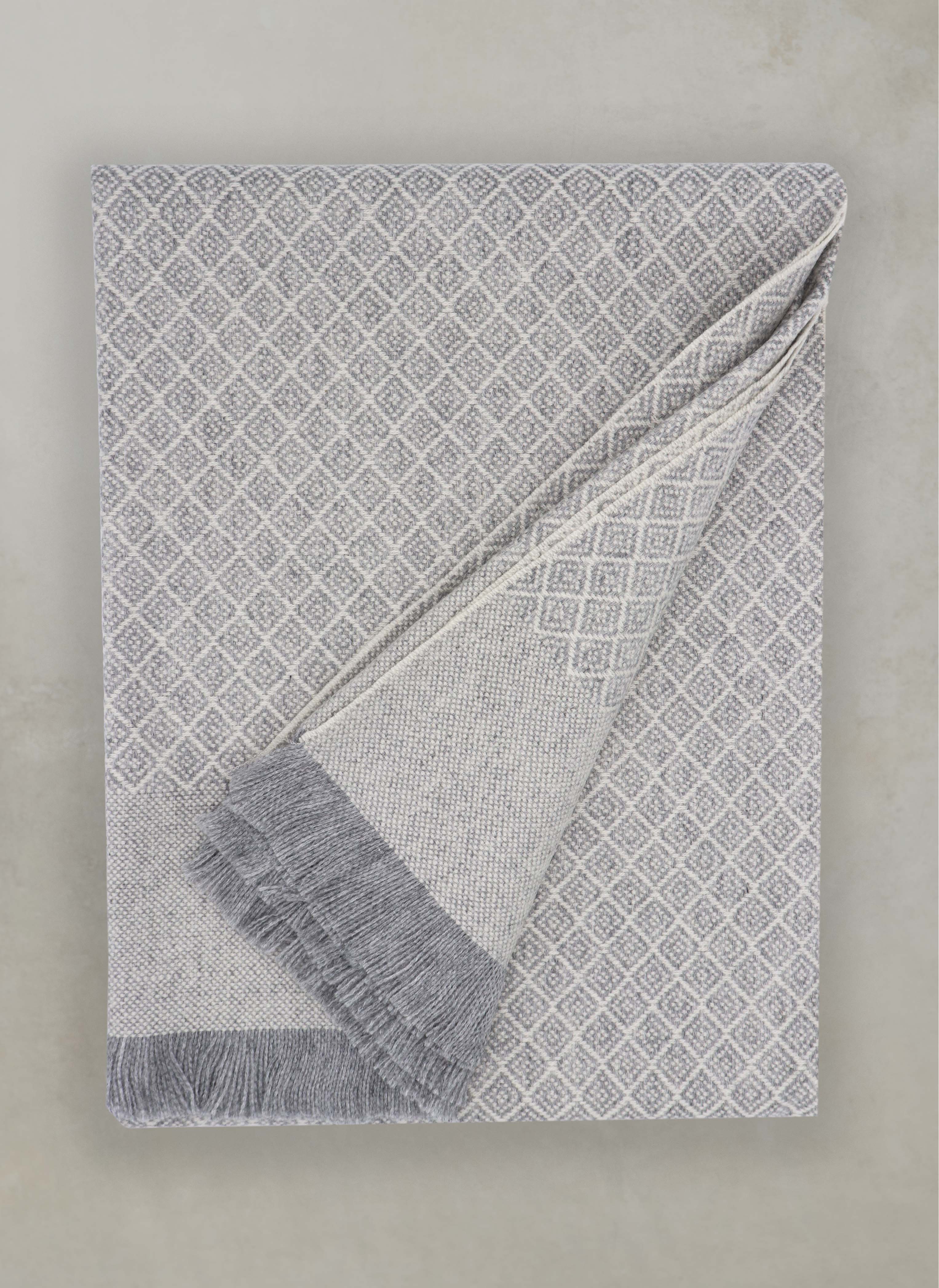 100% Cashmere Prato Throw with Fringe in Heather Grey – Lorenzo Uomo