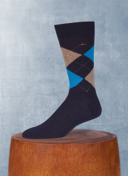 Cashmere Navy with Oatmeal and Teal Socks – Lorenzo Uomo
