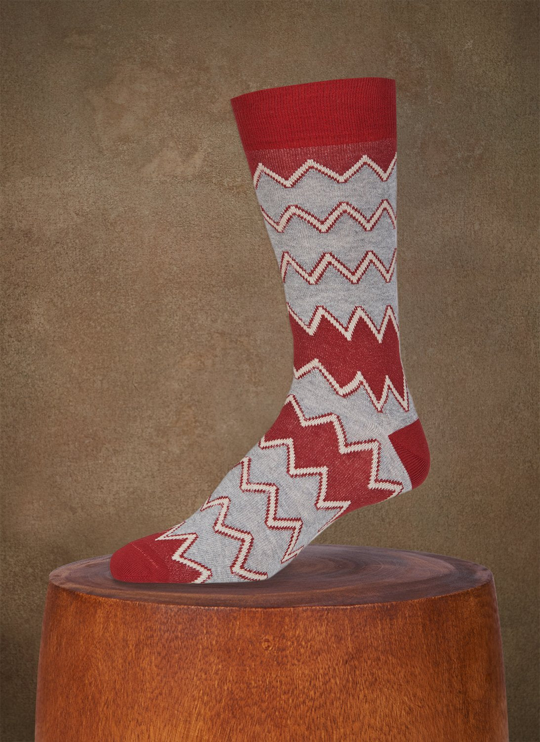Aztec Zig Zag in Brown Socks – Lorenzo Uomo