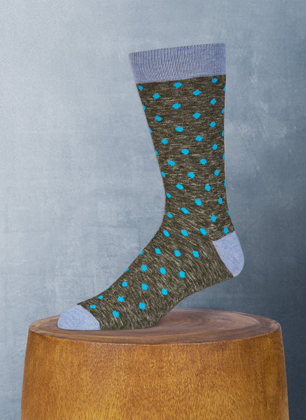 Xenon Dot Cotton in Olive Socks – Lorenzo Uomo