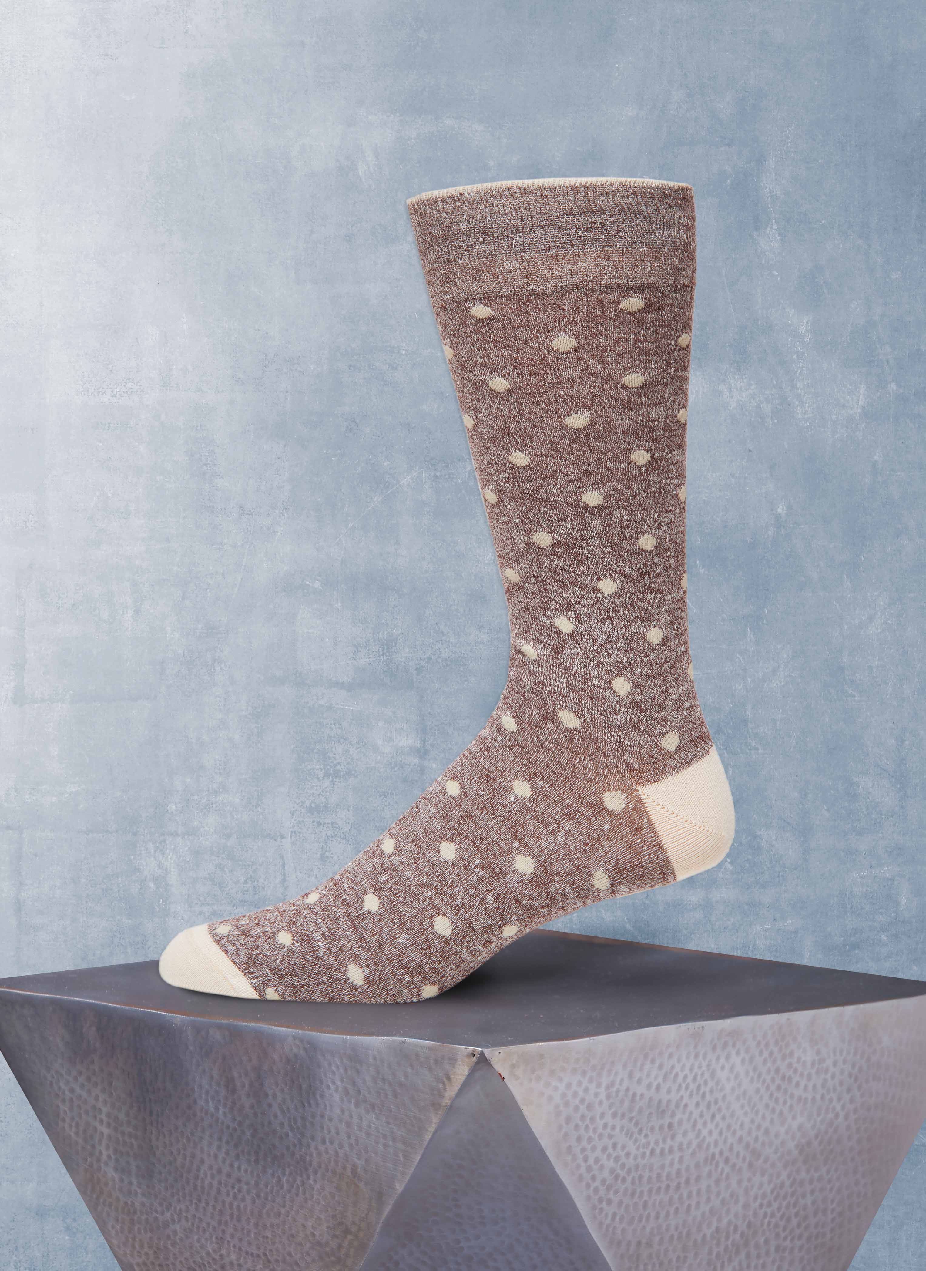 Supple Italian Linen Dots Sock in Brown – Lorenzo Uomo