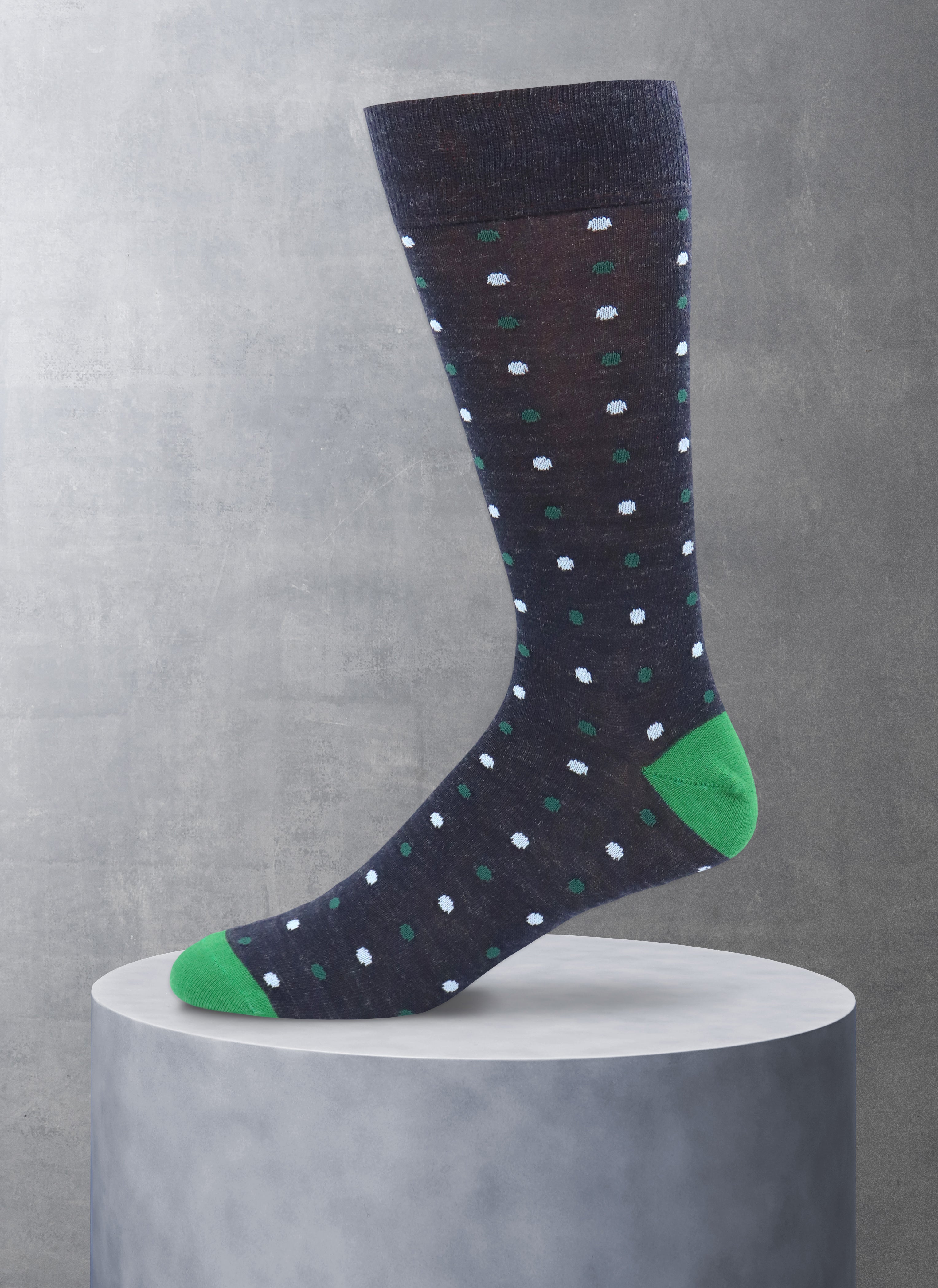 Merino Wool Heel/Toe Dot Sock in Navy – Lorenzo Uomo
