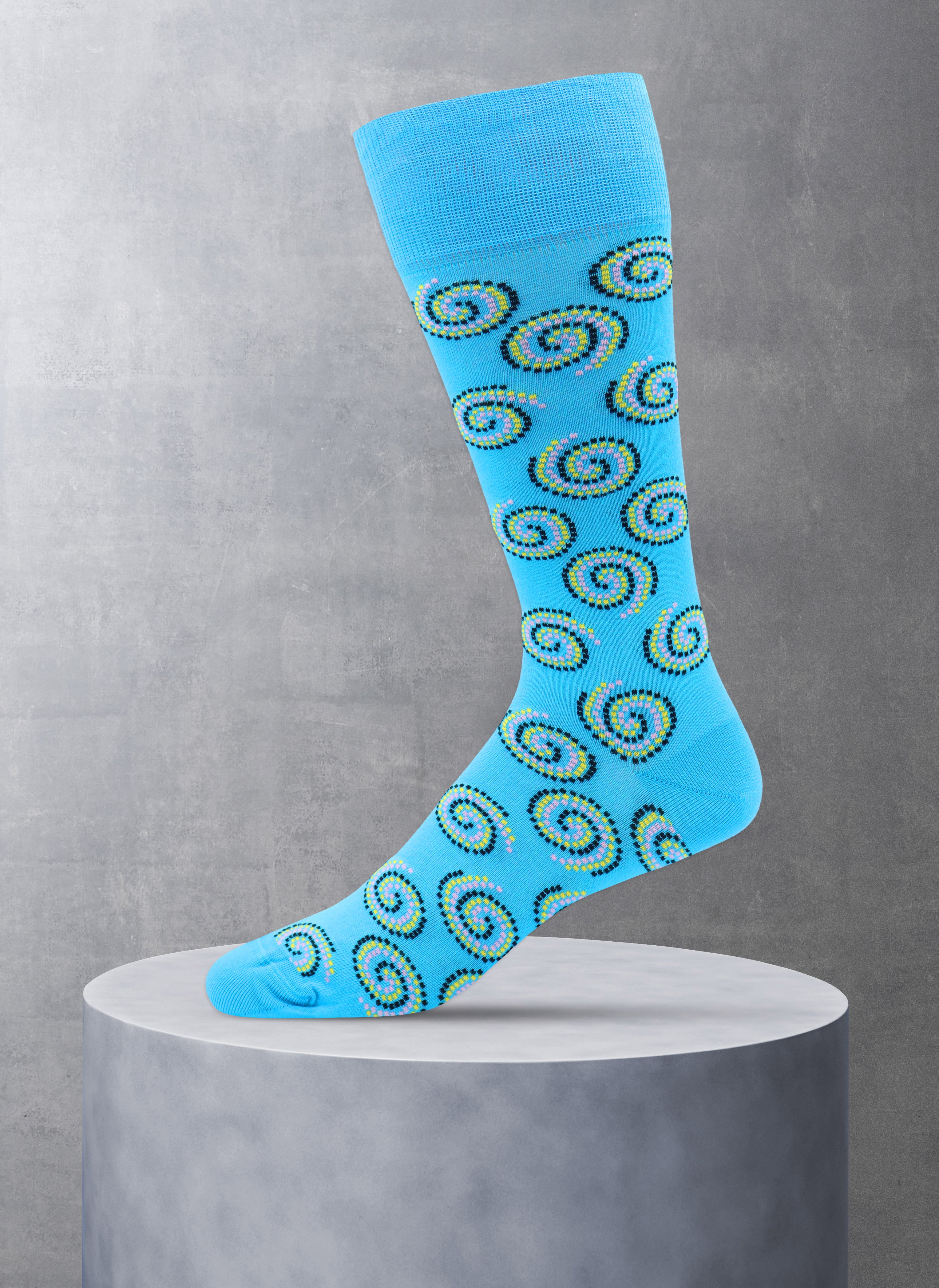 Bright Swirls Sock in Light Blue – Lorenzo Uomo