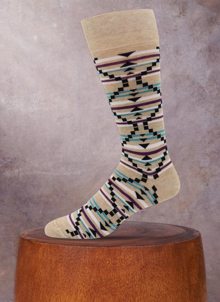 Bright Aztec Sock in Melange Taupe – Lorenzo Uomo