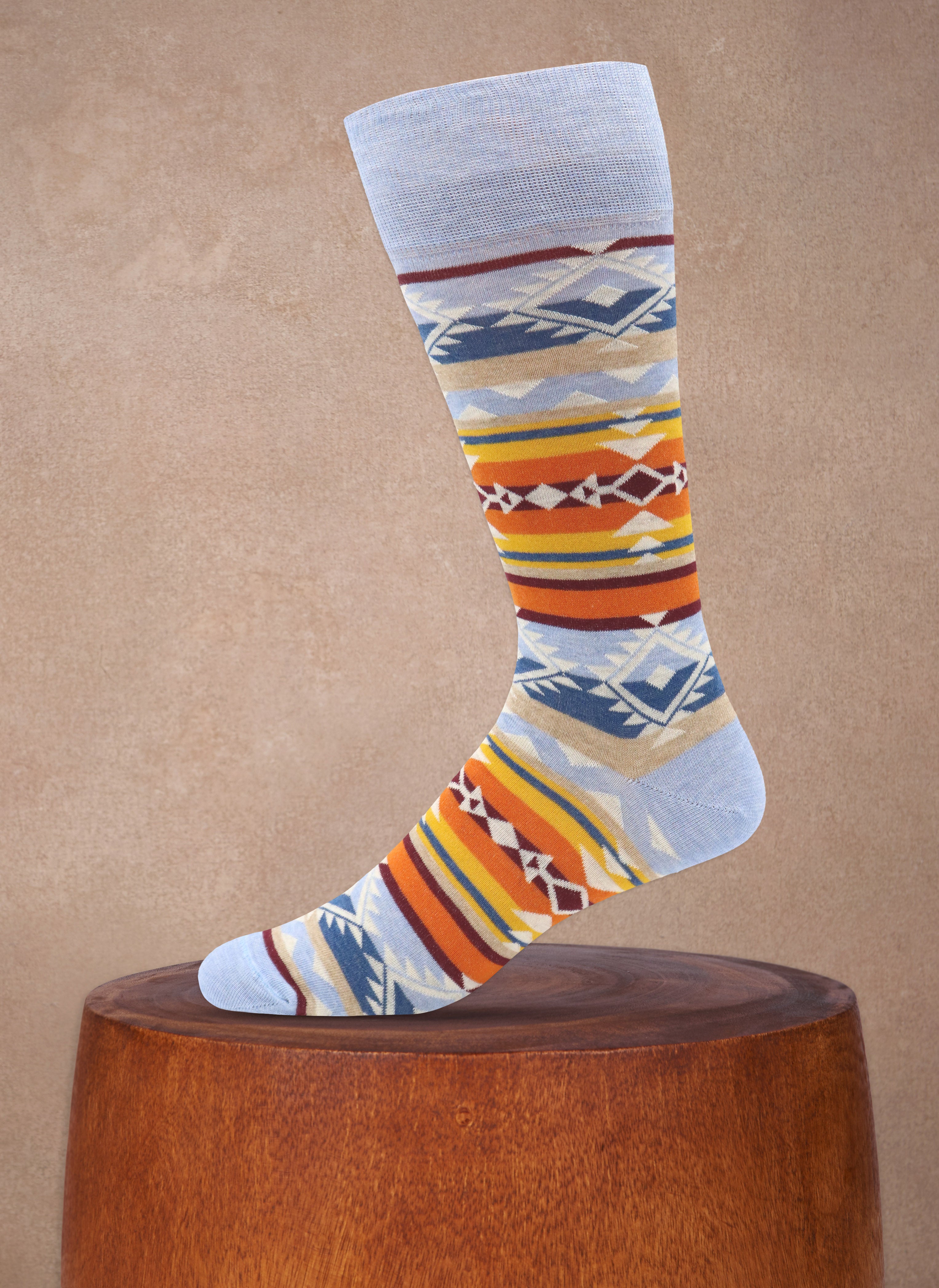 Aztec Sock in Light Blue Mélange – Lorenzo Uomo