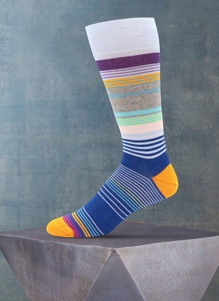 Barcode Stripes Sock in Orange – Lorenzo Uomo