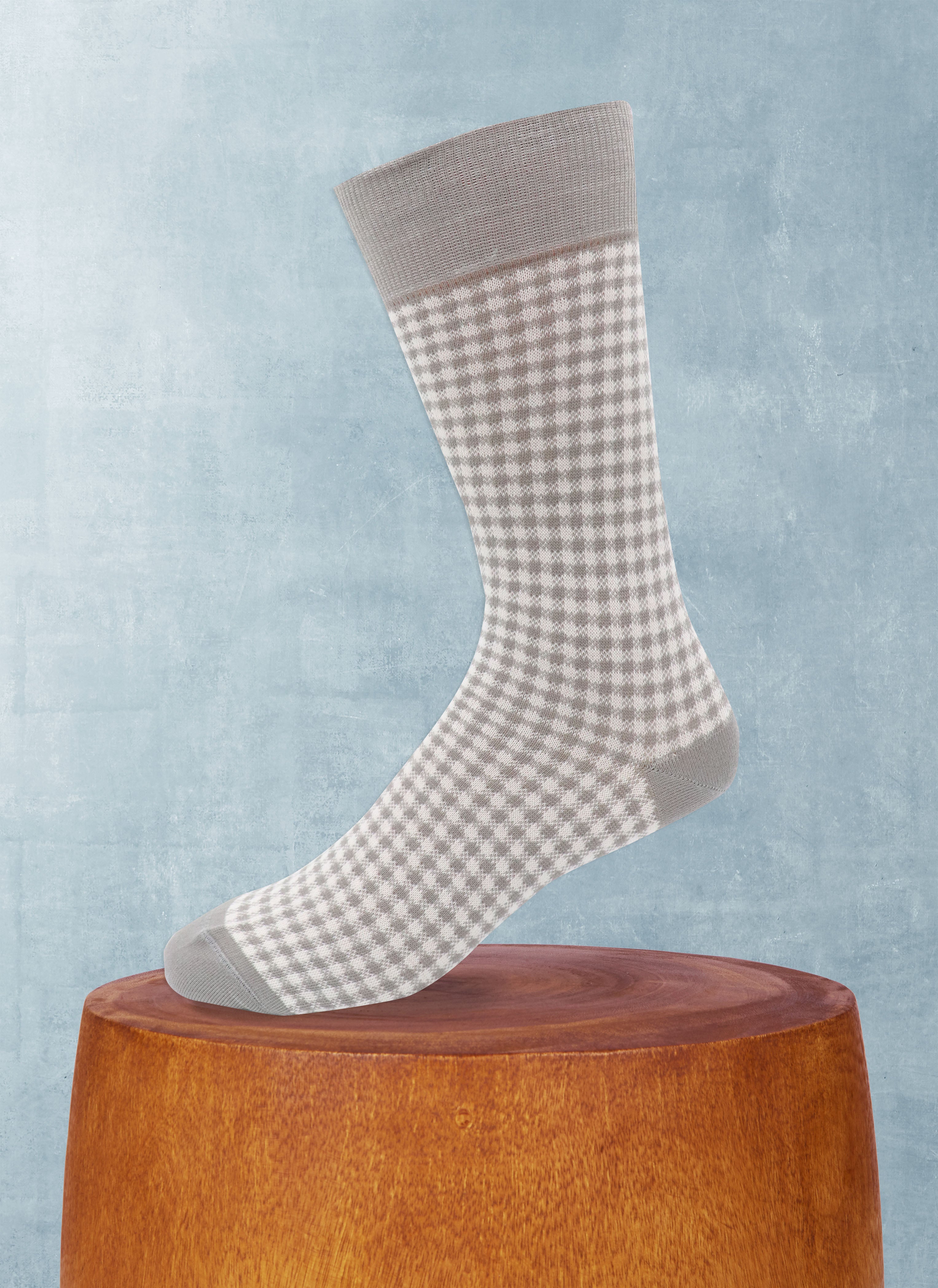Gingham Sock in Light Grey – Lorenzo Uomo