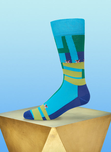 "Hog Watch" Sock in Blue – Lorenzo Uomo